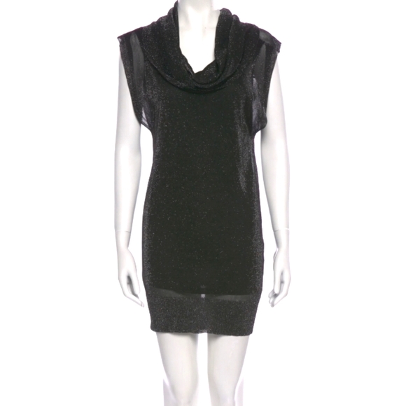 Ted Baker London | Dresses | Ted Baker London Black Glitter Drape Neck ...